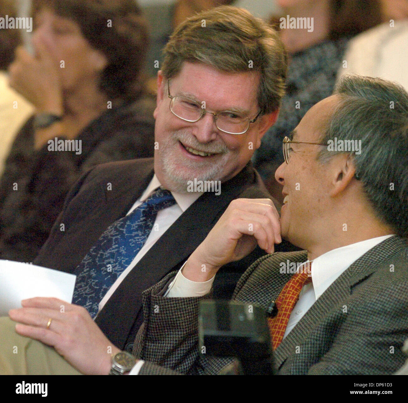 Oct 03, 2006; Berkeley, CA, USA; Dr. GEORGE SMOOT talks with Dr. STEVE ...