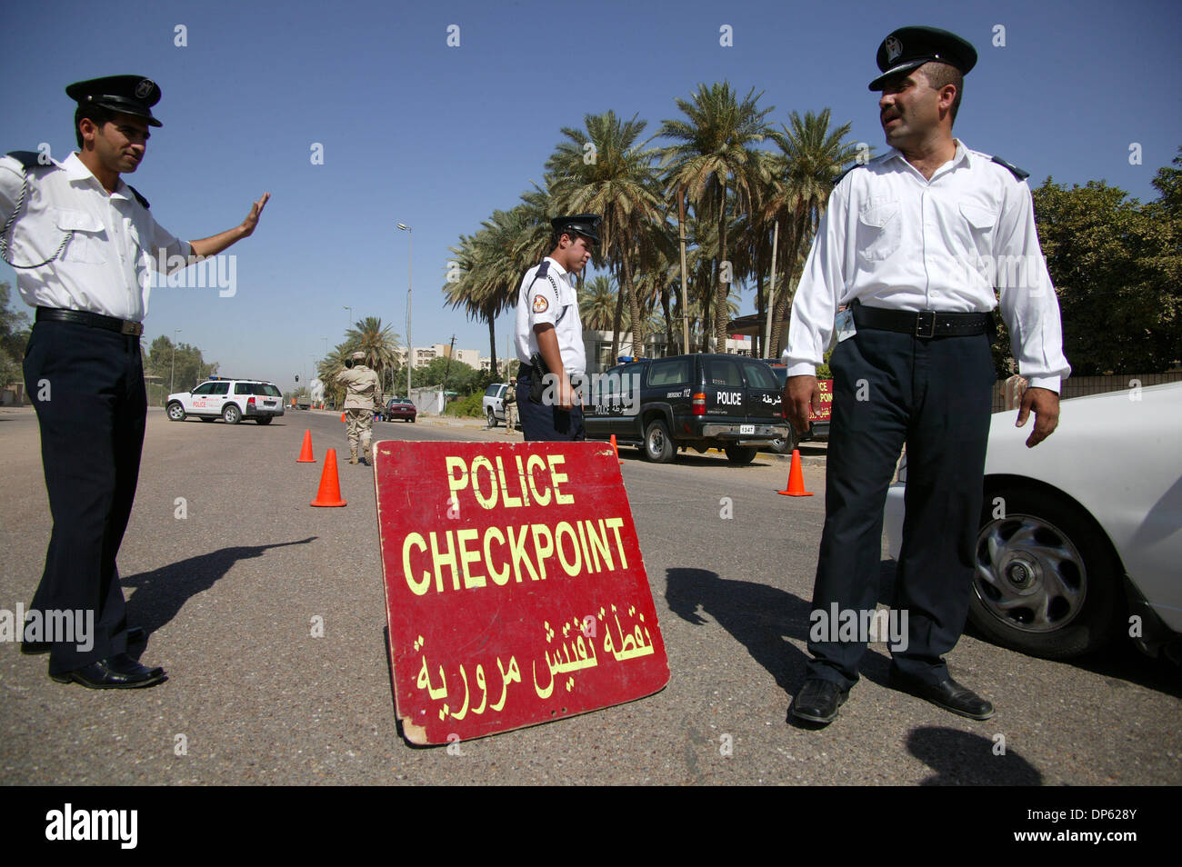 Jun 06, 2006; Baghdad, IRAQ; Iraqi police officers at a random traffic ...