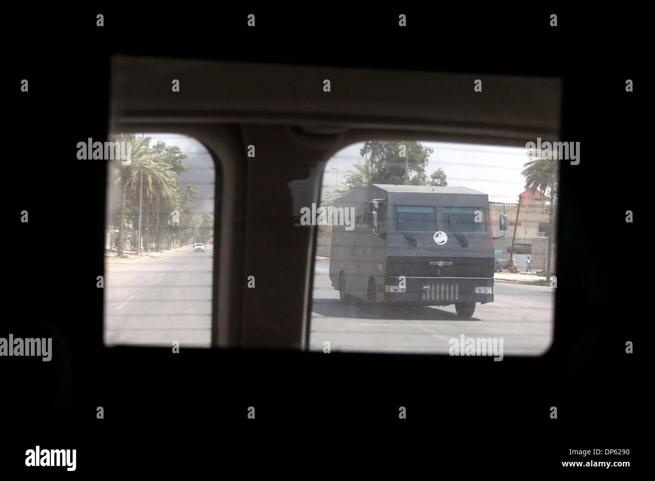 Jun 06, 2006; Baghdad, IRAQ; An armored bus transporting the judge ...