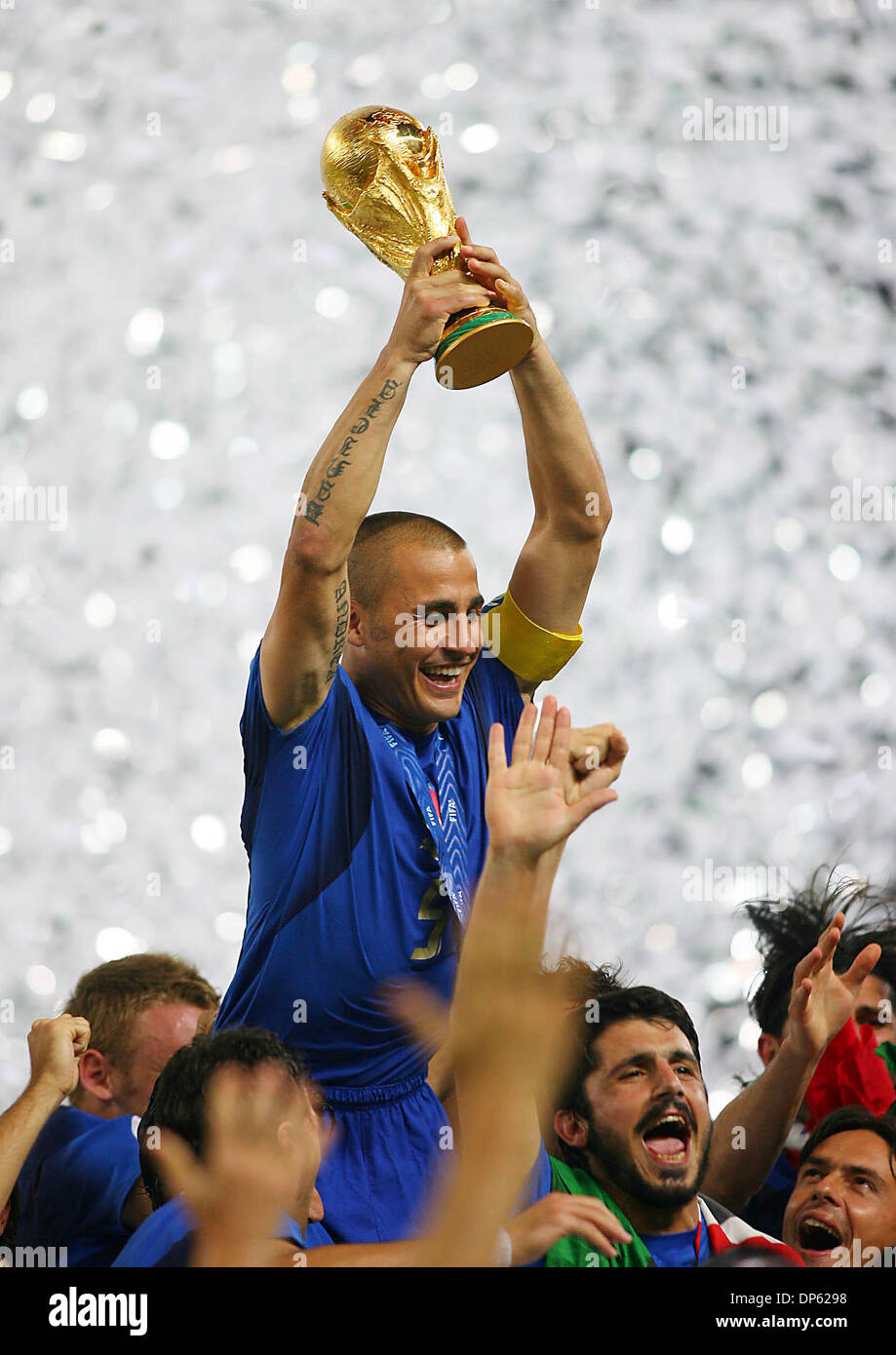 July 9, 2006 - Olympiastadion, BERLIN, GERMANY - Fabio Cannavaro lifts ...