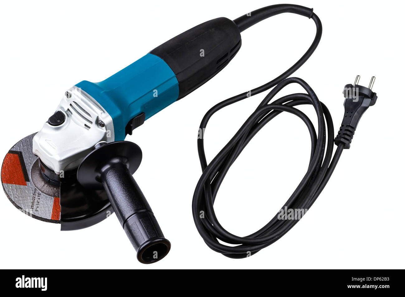 small angle grinder with abrasive disk isolated on a white background ...