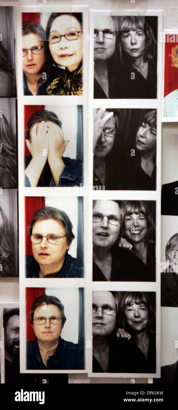 Oct 03, 2006; San Diego, CA, USA; Photo booth image strips in a back ...