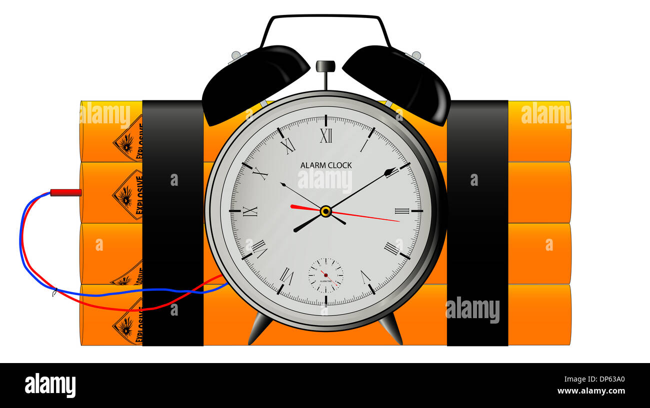 A traditional time bomb with alarm clock and high explosive Stock Photo ...