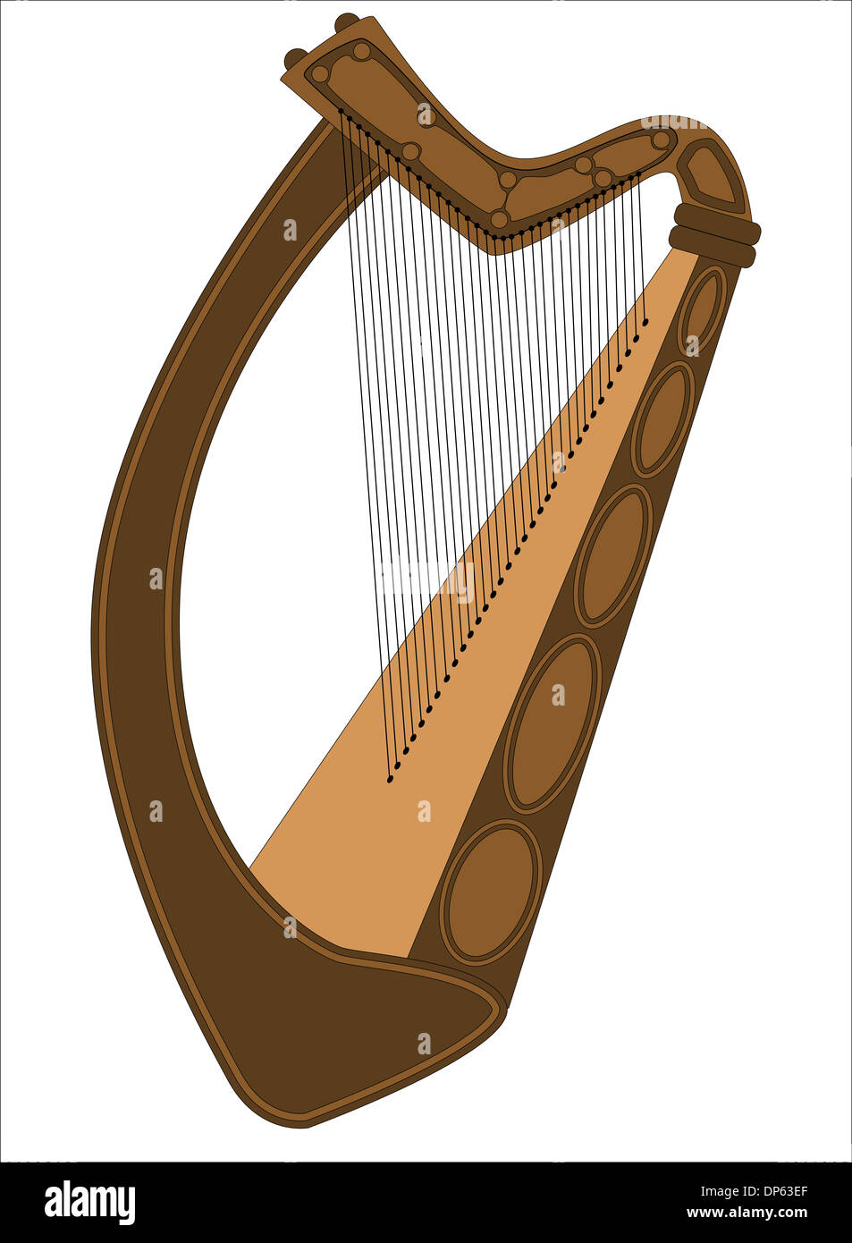 A traditional Irish harp isolated on a white background Stock Photo - Alamy