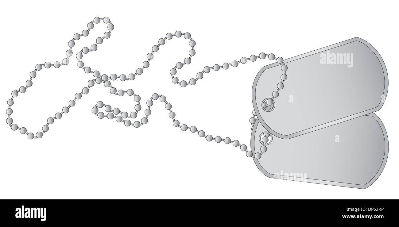Typical military dog tags with chain Stock Photo - Alamy