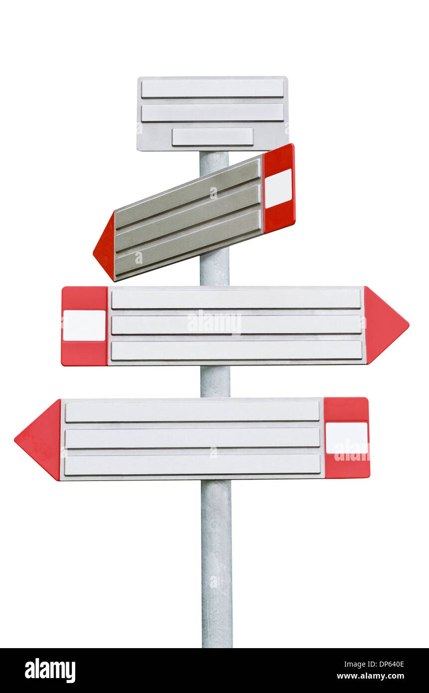 sign arrows with copy space isolated on white Stock Photo - Alamy