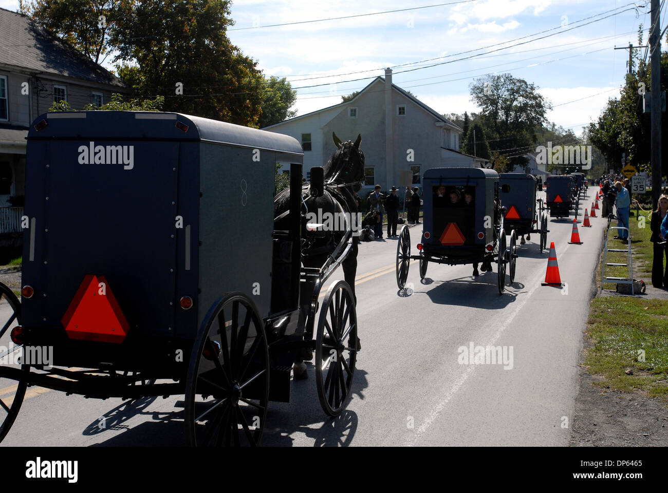 Oct 05, 2006; Georgetown, PA, USA; Funeral procession for the Amish ...
