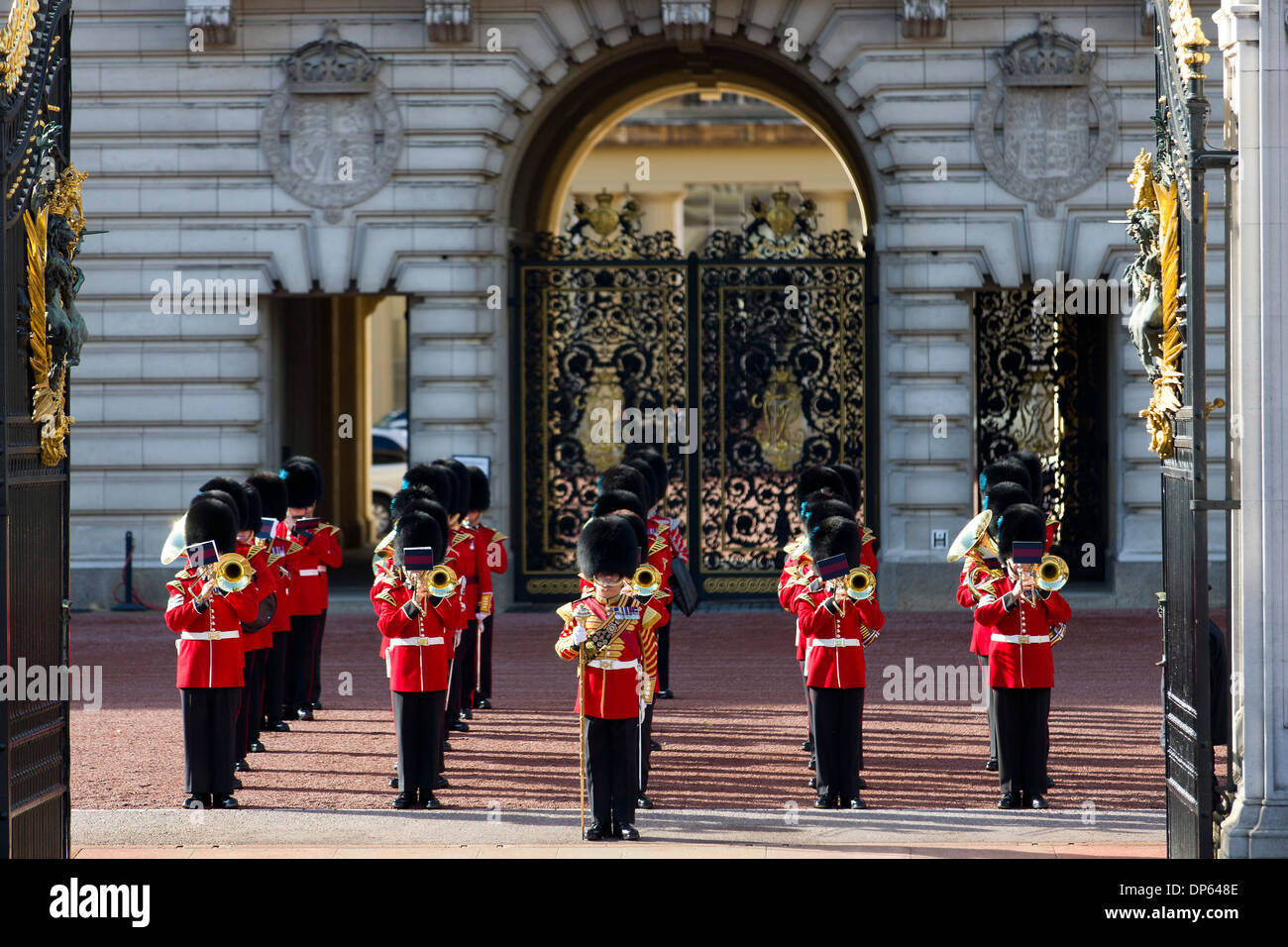 Changing of the Guard outside Buckingham Palace in London Stock Photo ...