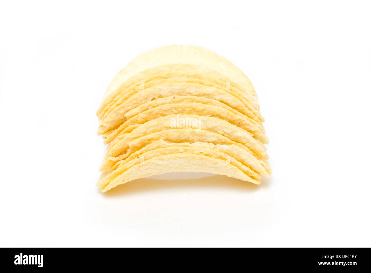 Potato chips isolated on white Stock Photo - Alamy