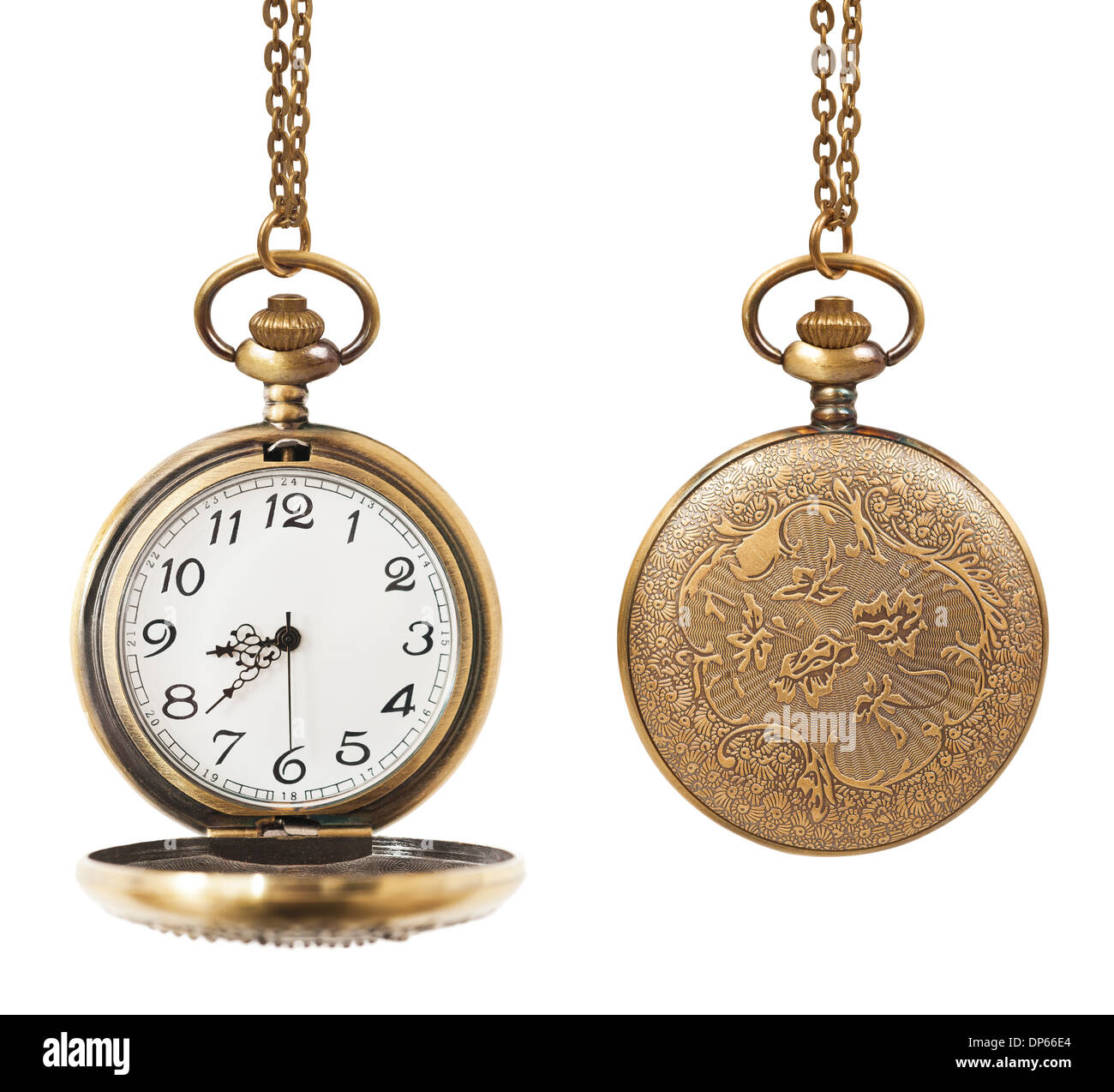 pocket watch open and closed isolated on white background Stock Photo ...
