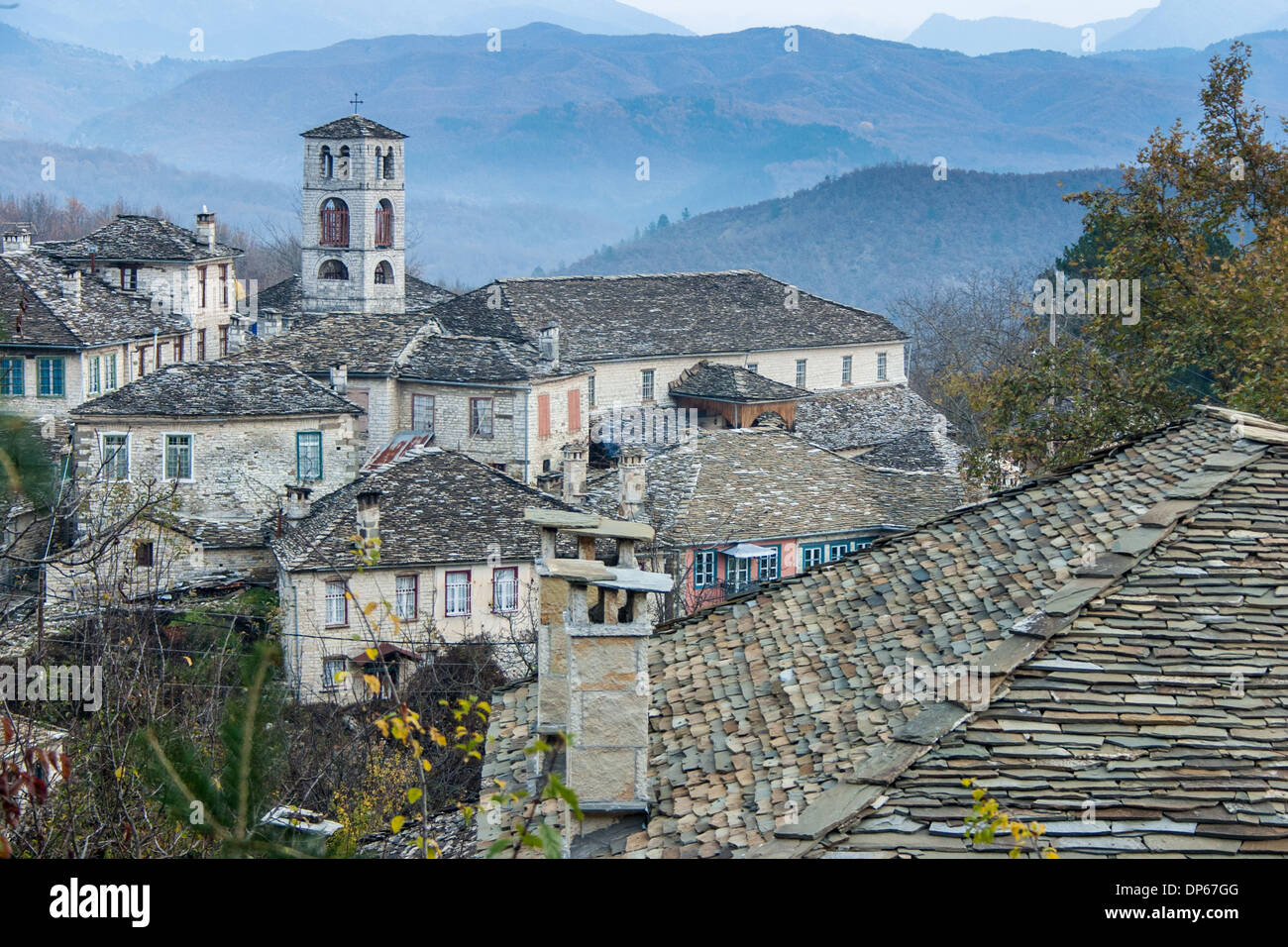 Dilofo village in Zagori area in Epirus, Greece Stock Photo - Alamy