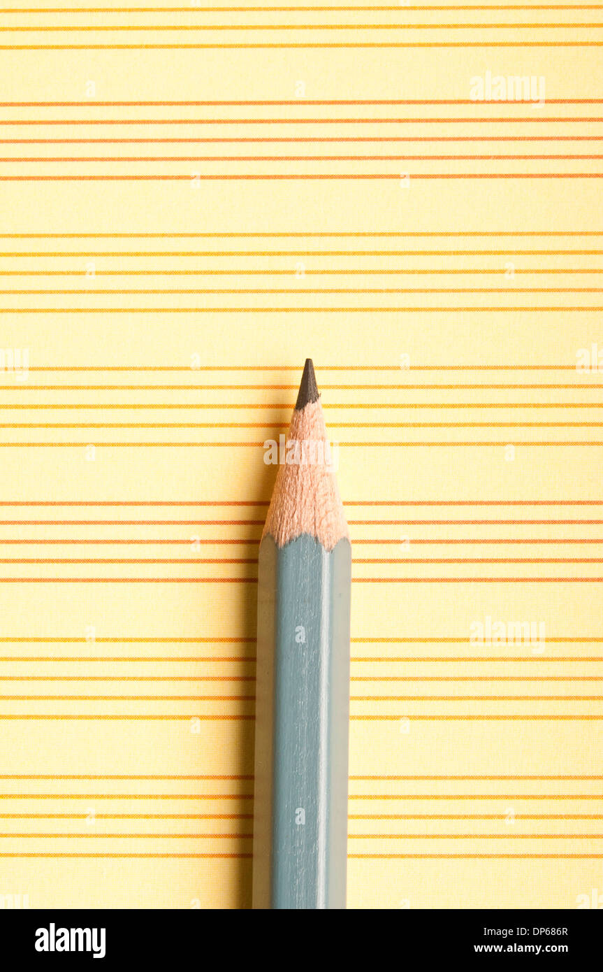 Lined paper with a pencil hi-res stock photography and images - Alamy