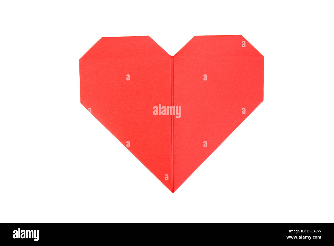 Red paper heart on white background Stock Photo - Alamy