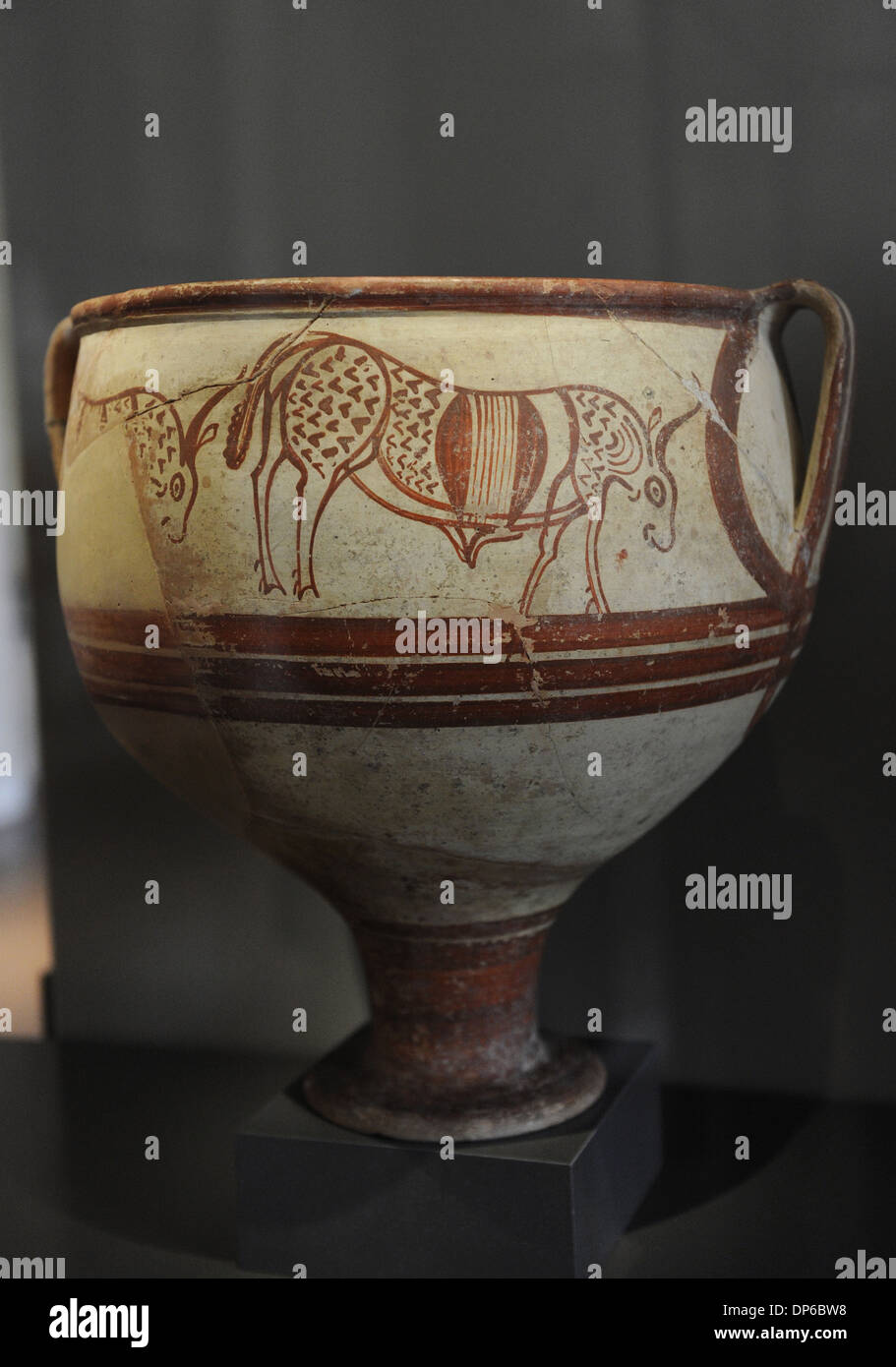 Ancient art. Cyprus. Mediterranean. Amphora, vessels for mixing and ...