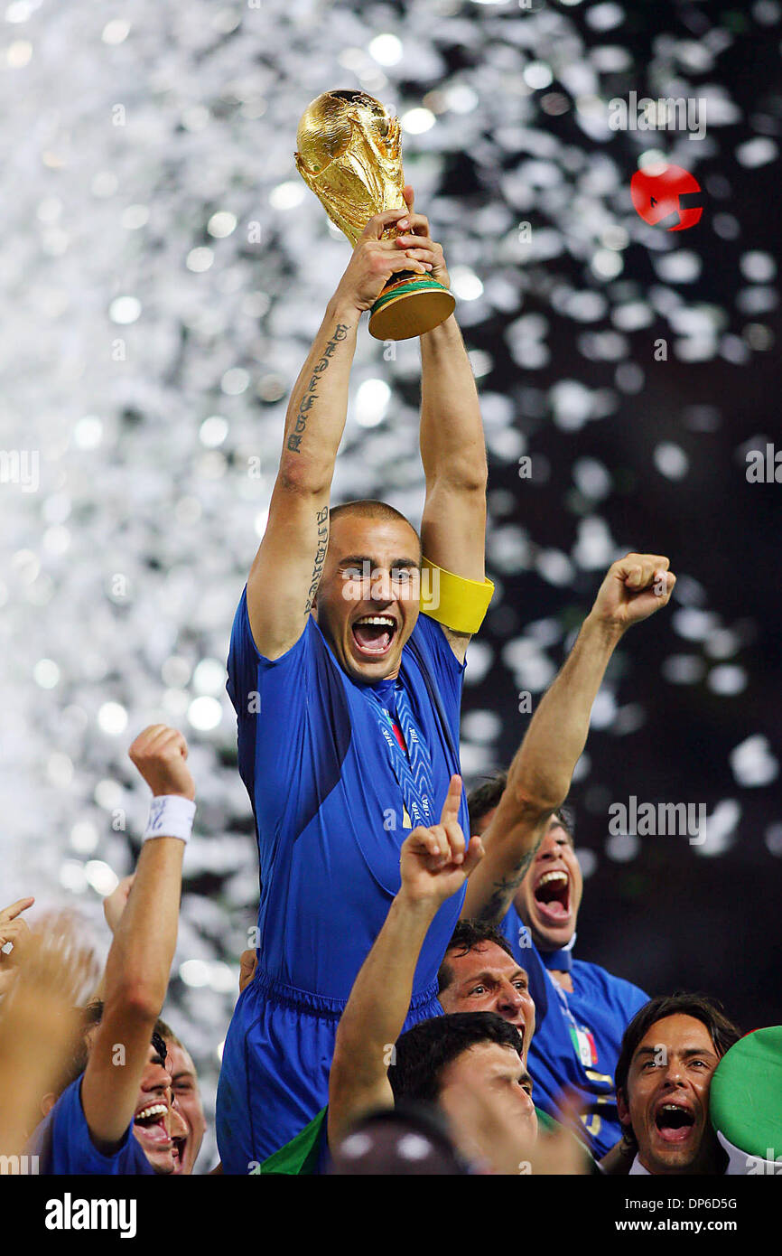 July 9, 2006 - Olympiastadion, BERLIN, GERMANY - Fabio Cannavaro lifts ...