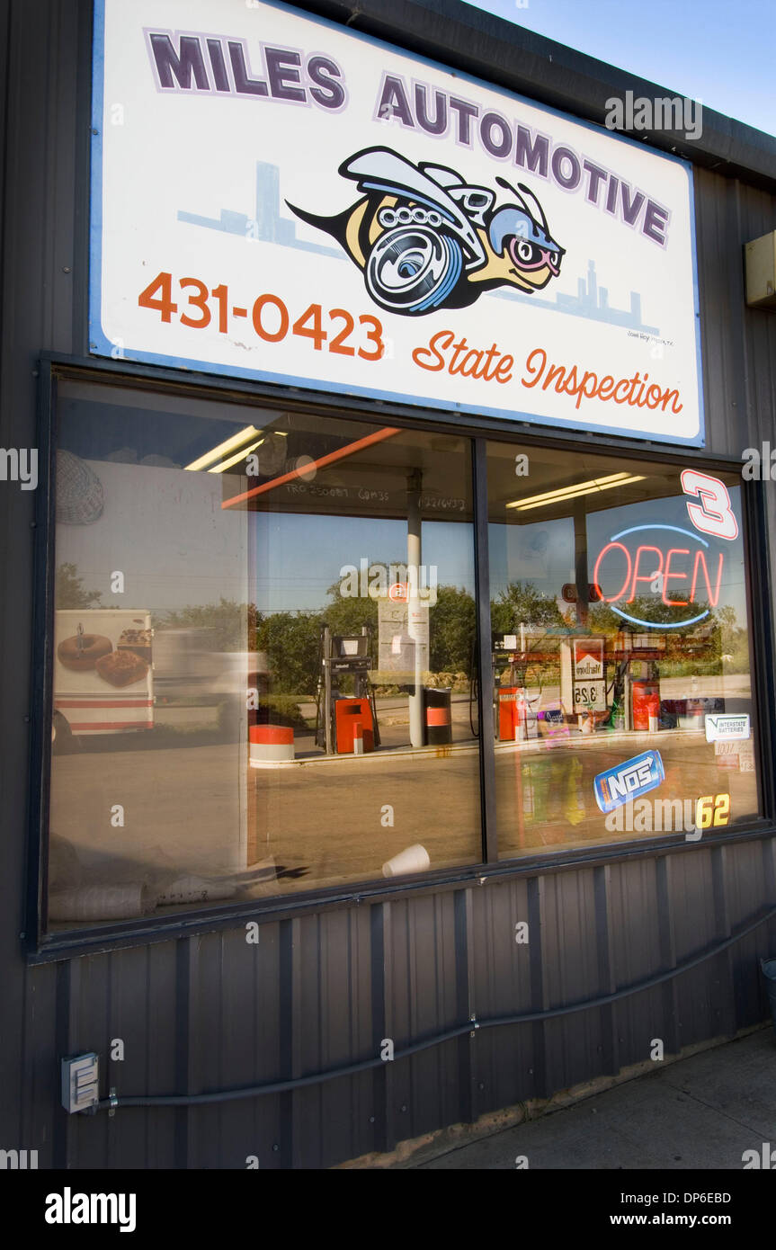 Oct 13, 2006; Carl's Corner, TX, USA; Reflection of gas pumps at Miles ...