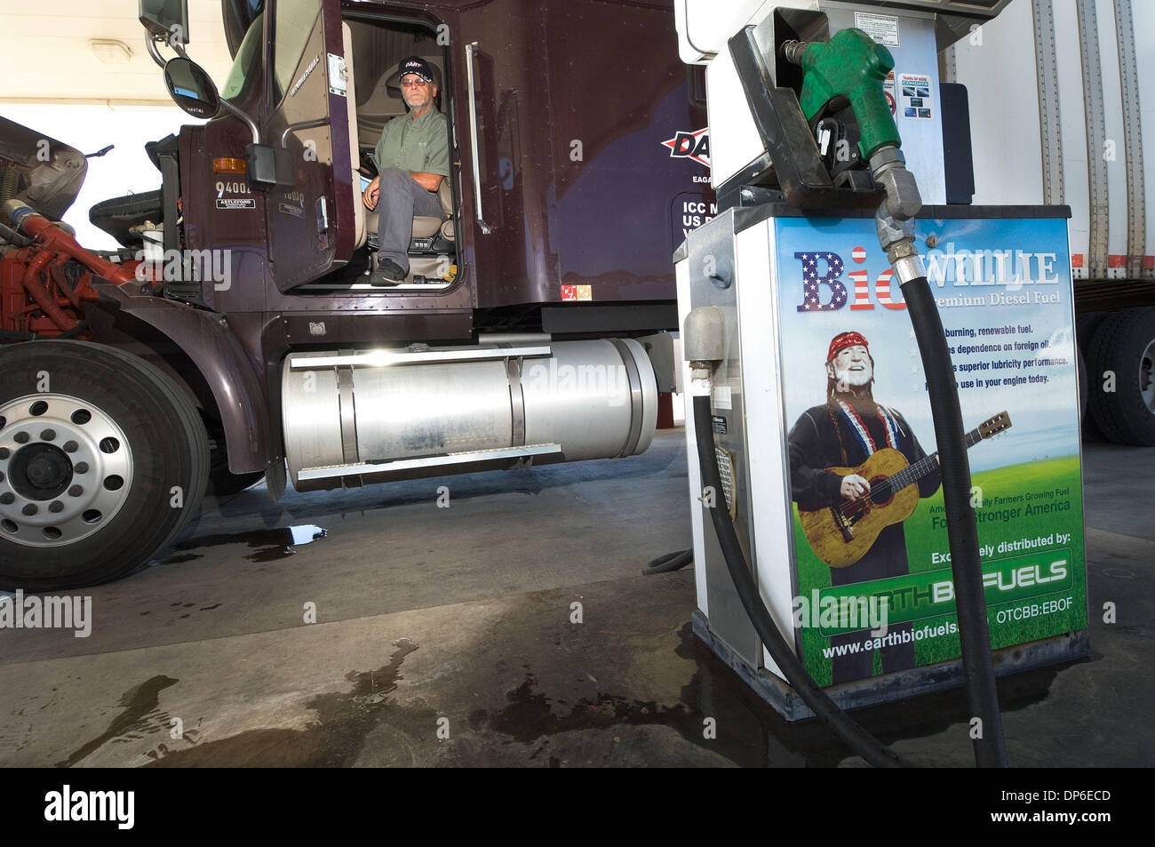 Oct 13, 2006; Wilmer, TX, USA; Robert Noel coming to get diesel fuel ...