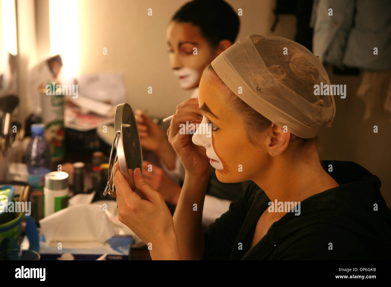 Amsterdam, Netherlands - Stage Actors preparing 'Cats' performance ...