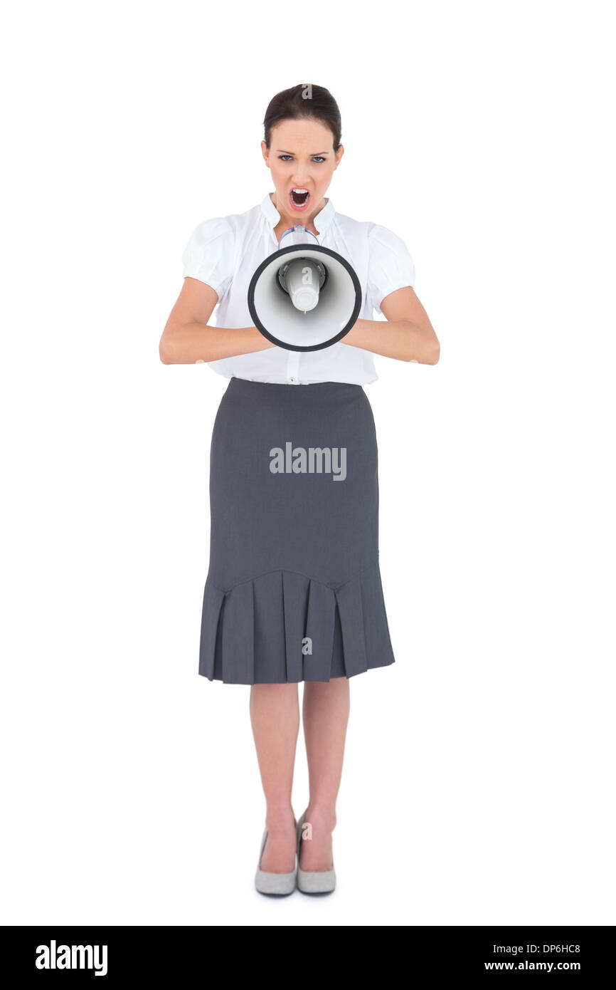 Angry female speaker hi-res stock photography and images - Alamy