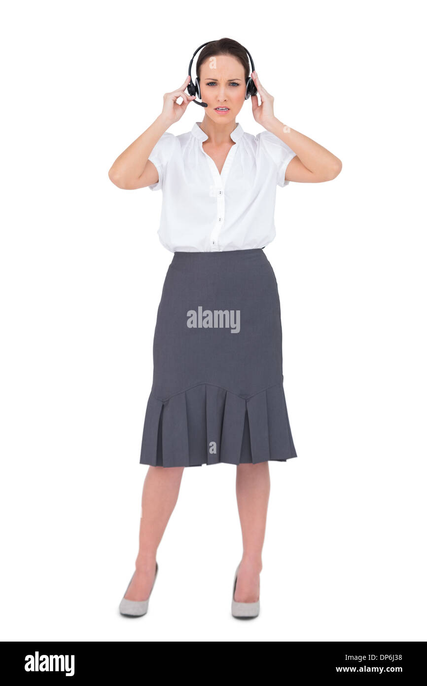 Woman call center portrait Cut Out Stock Images & Pictures - Alamy