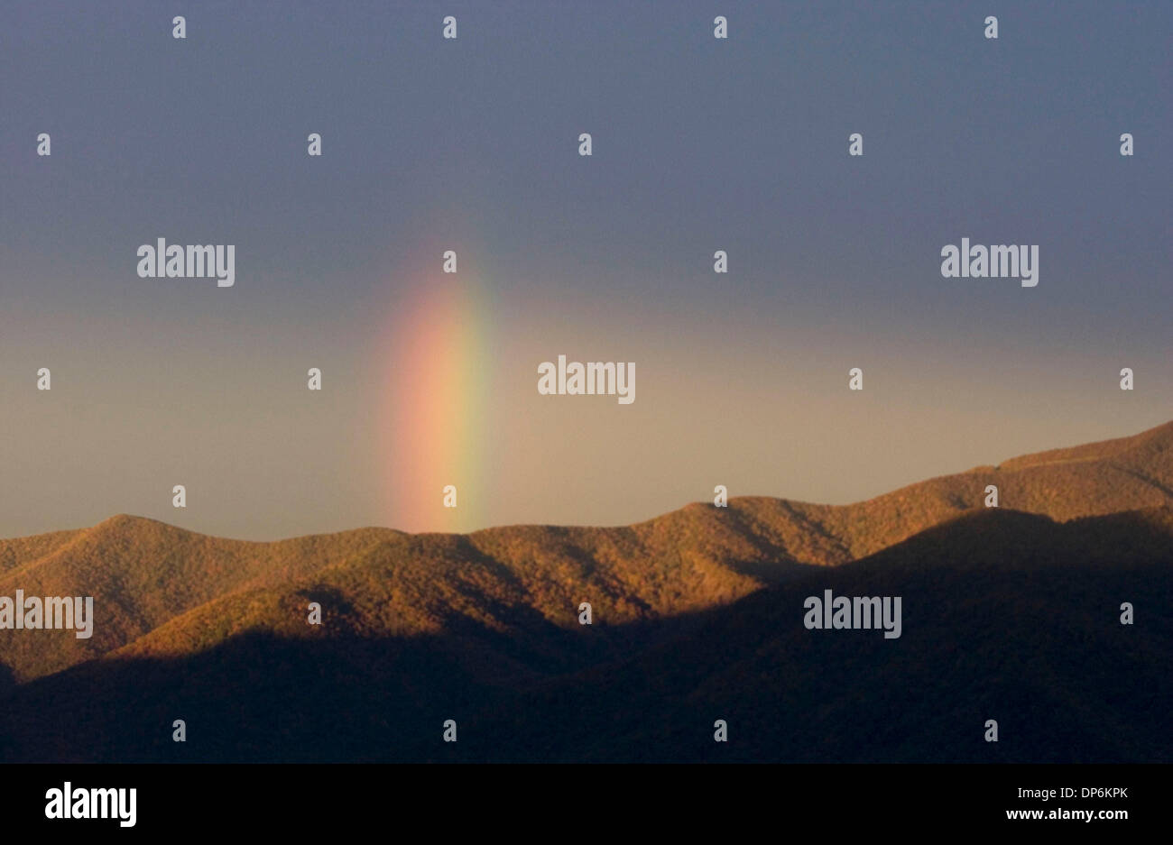 Oct 19, 2006; Boone, NC, USA; A rainbow appears in the early morning ...