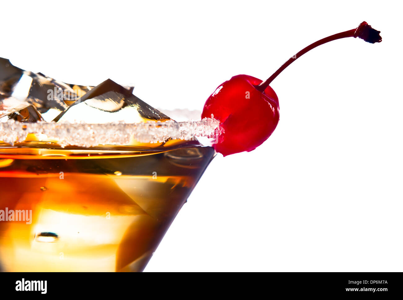 cocktail with cherry , isolated on white background Stock Photo - Alamy