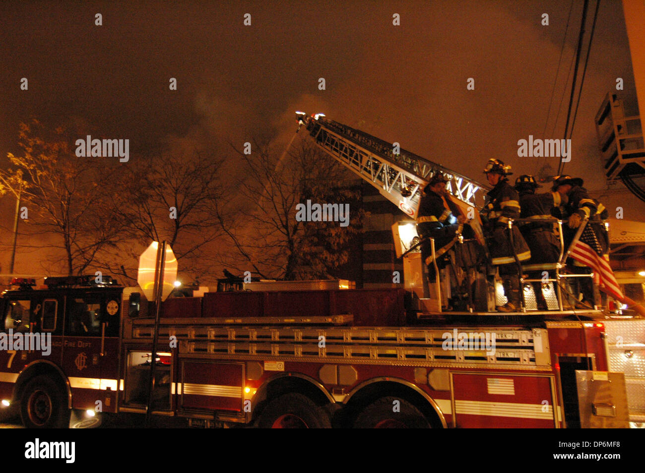 Oct 23, 2006; Chicago, IL, USA; A three-alarm blaze that destroyed a ...
