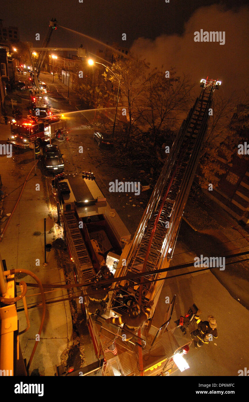 Oct 23, 2006; Chicago, IL, USA; A three-alarm blaze that destroyed a ...