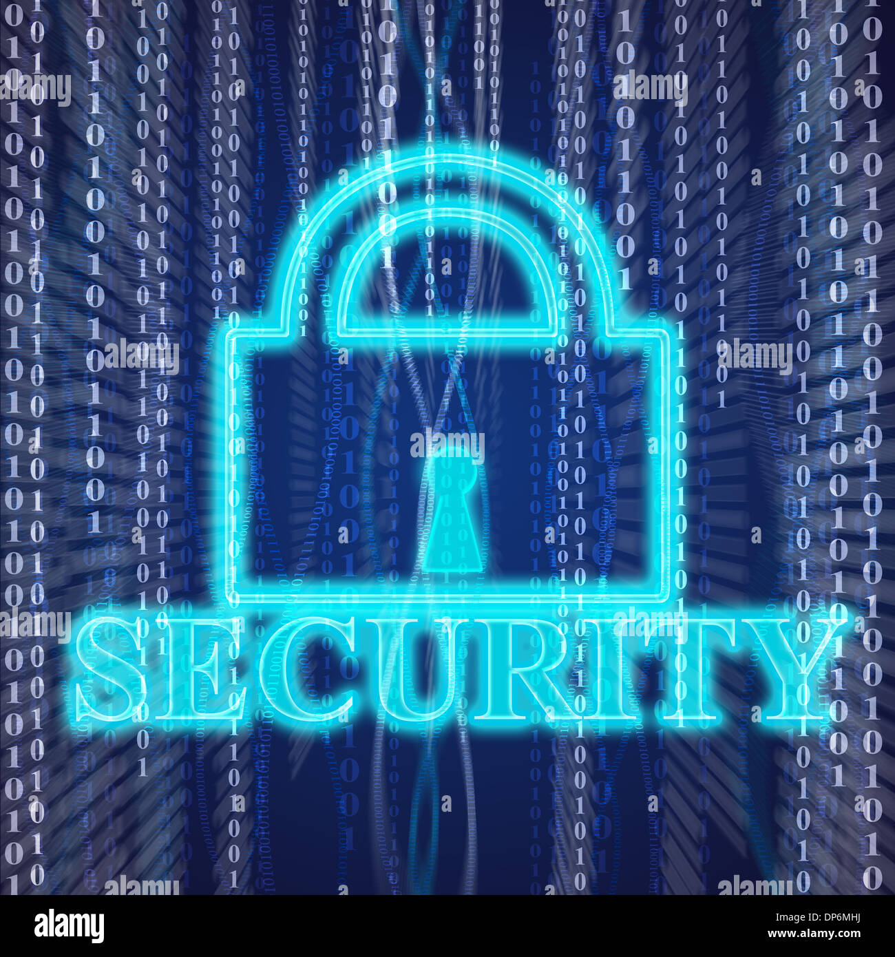 Illustration symbolizing security concept with word "Security" under ...