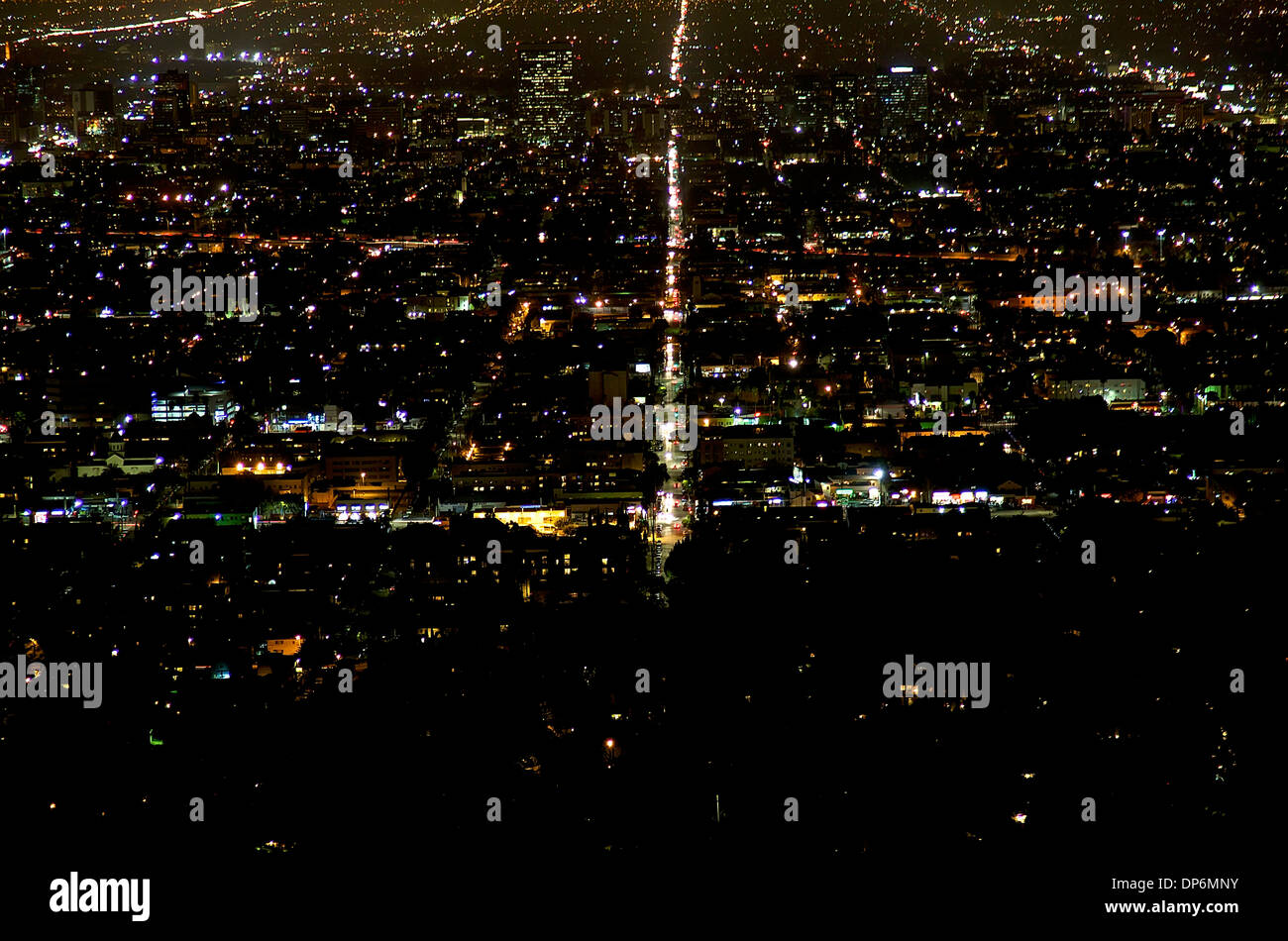 View of Los Angeles, California, United States of America, USA at night ...