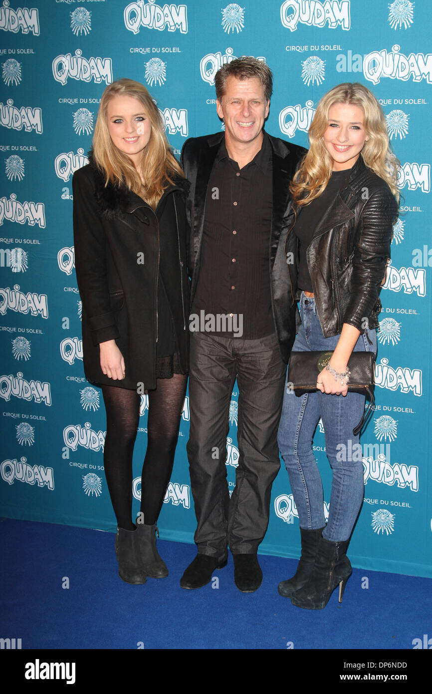 London, UK. 7th January 2014. Andrew Castle and daughters at The ...