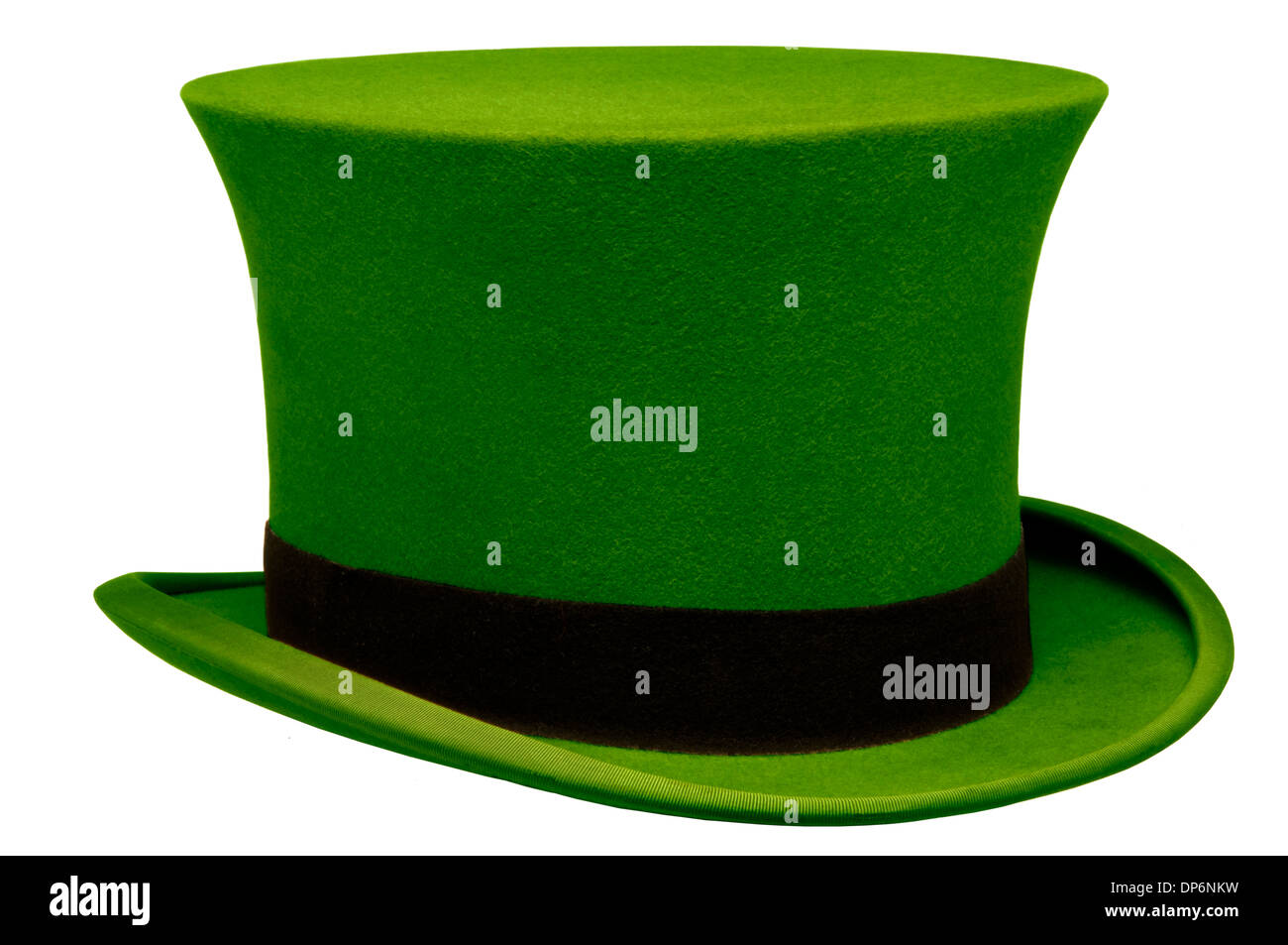 Vintage green top hat against white background Stock Photo - Alamy