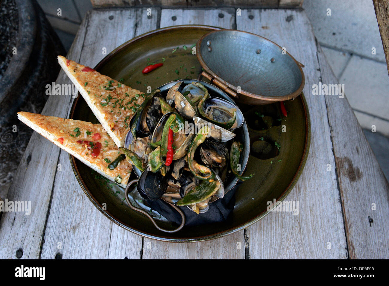 Jul 20, 2006; San Diego, CA, USA; Mussels and Clams with Ginger Garlic ...