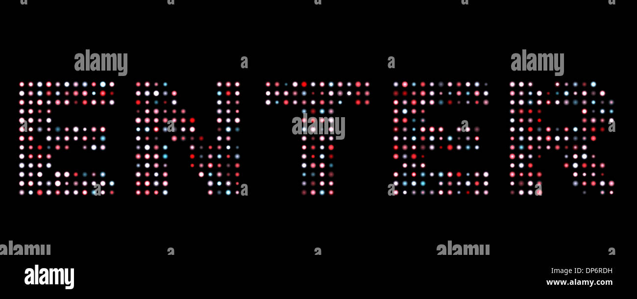 Enter led text Stock Photo - Alamy