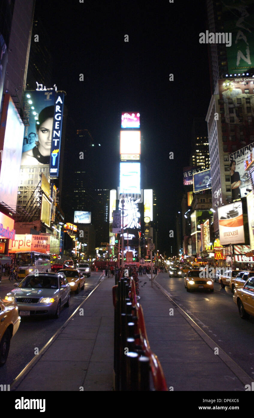 Oct 26, 2006; New York, NY, USA; A view of Times Square at night ...