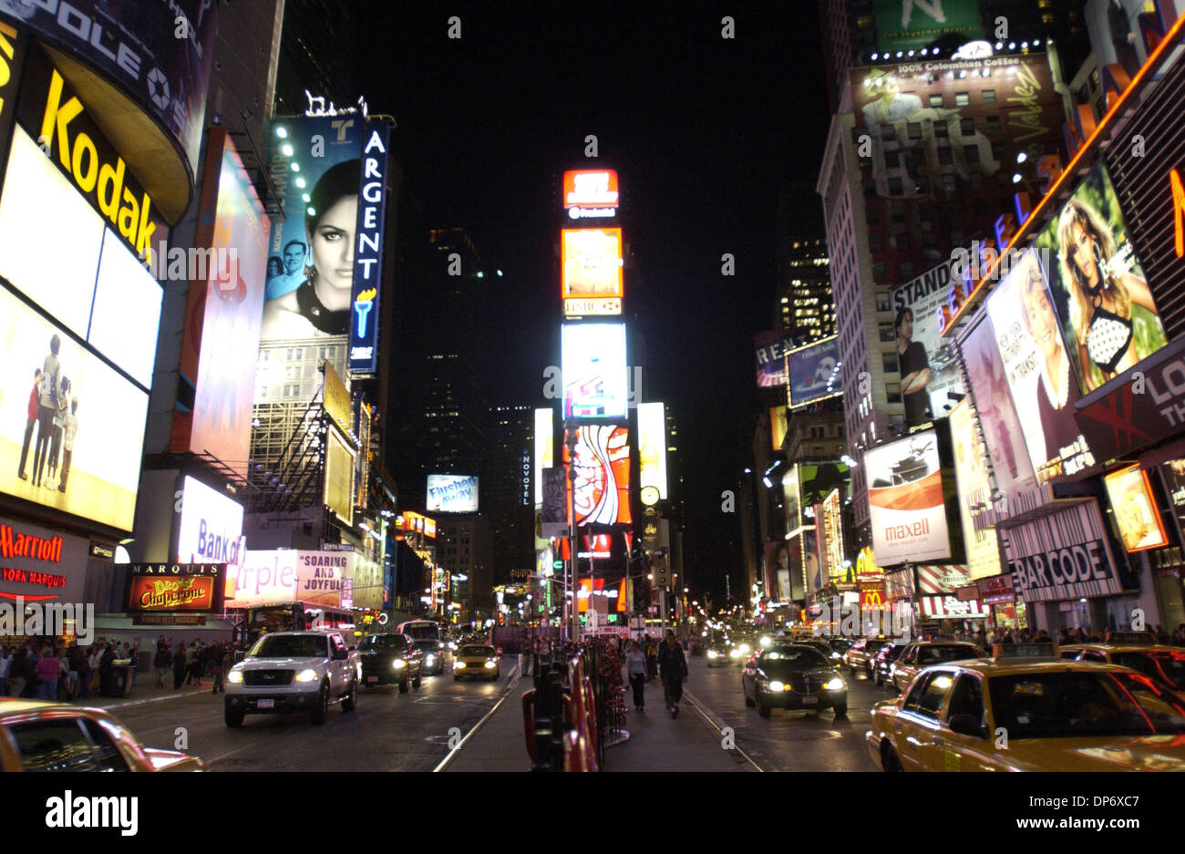 Oct 26, 2006; New York, NY, USA; A view of Times Square at night ...