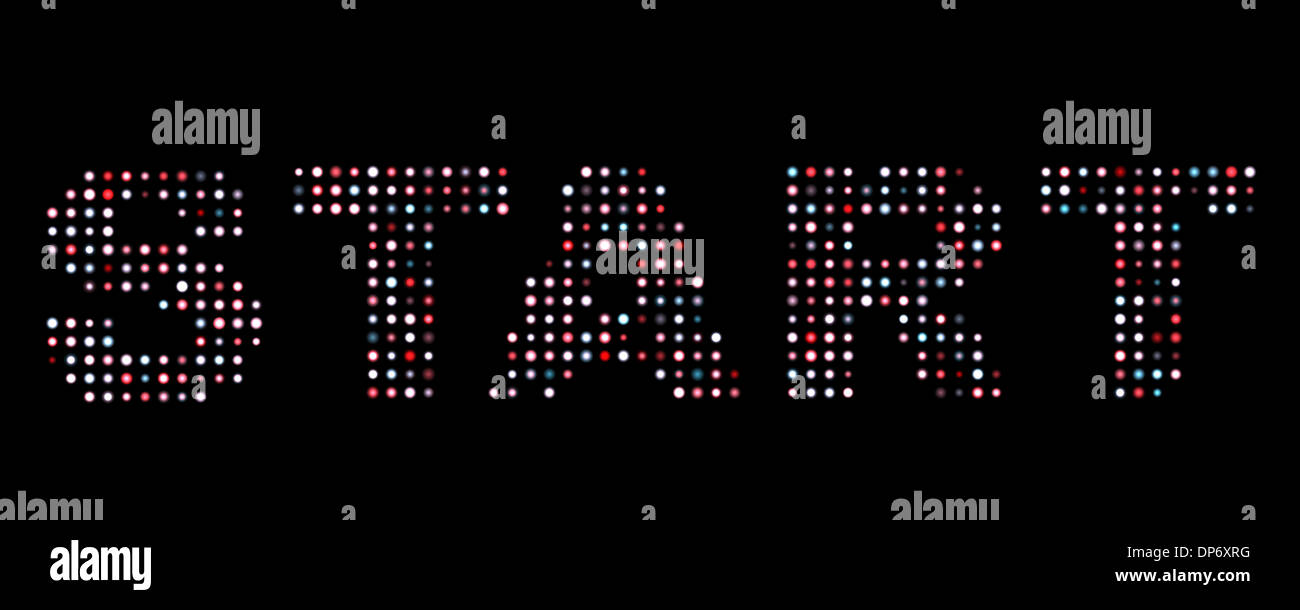 Start led text Stock Photo - Alamy