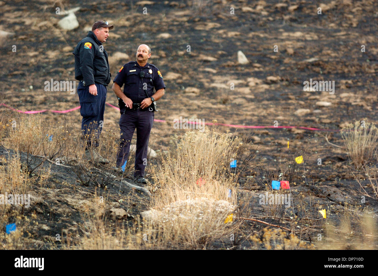Oct 30, 2006; Cabazon, CA, USA; Fire investigators search for evidence ...