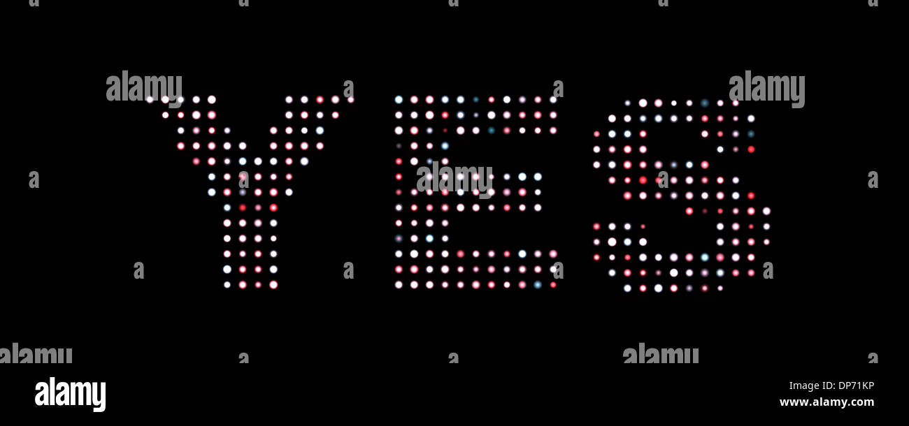 Yes led text Stock Photo - Alamy