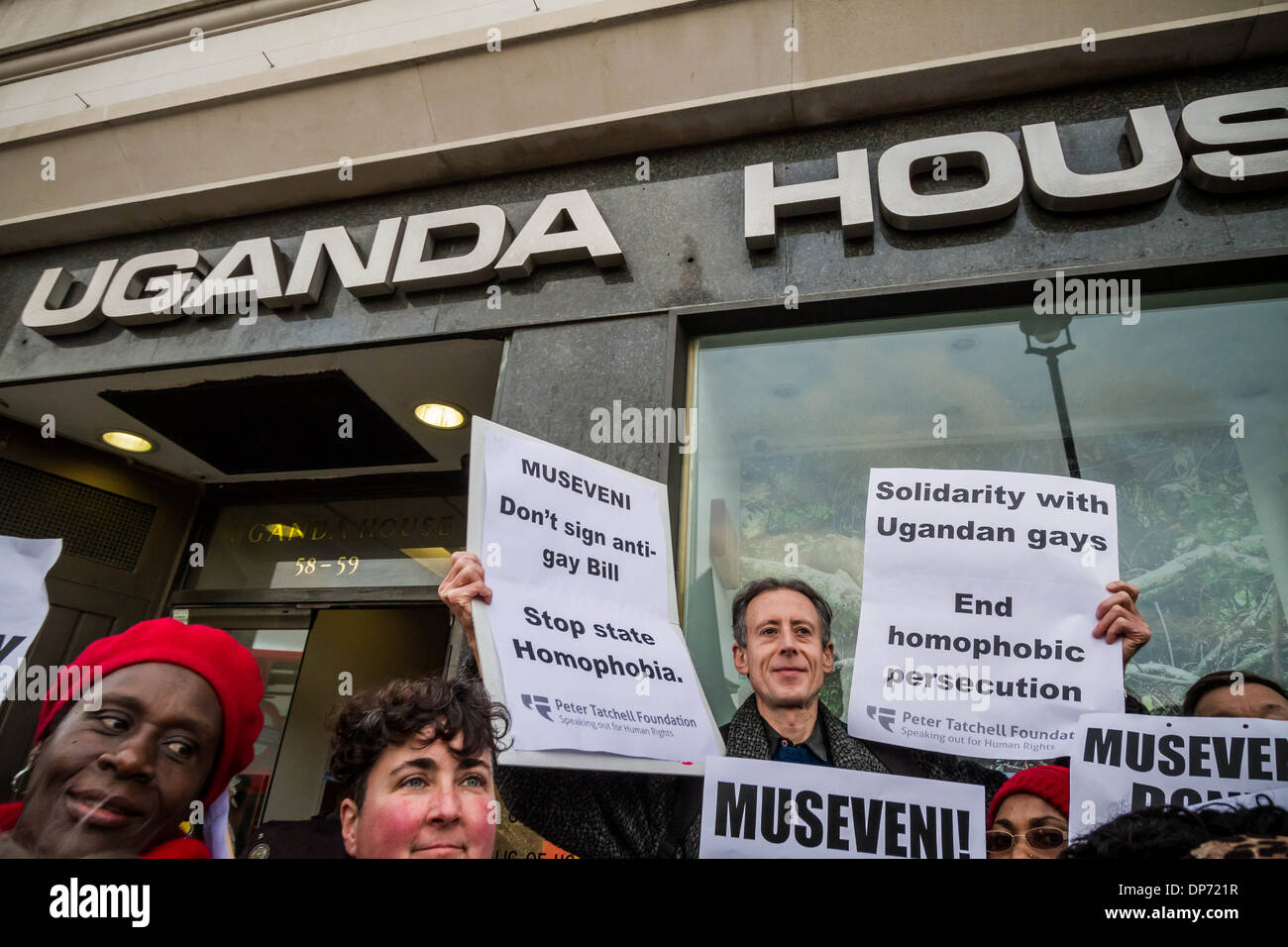 Human rights campaigner: Peter Tatchell, joins the protest with other ...