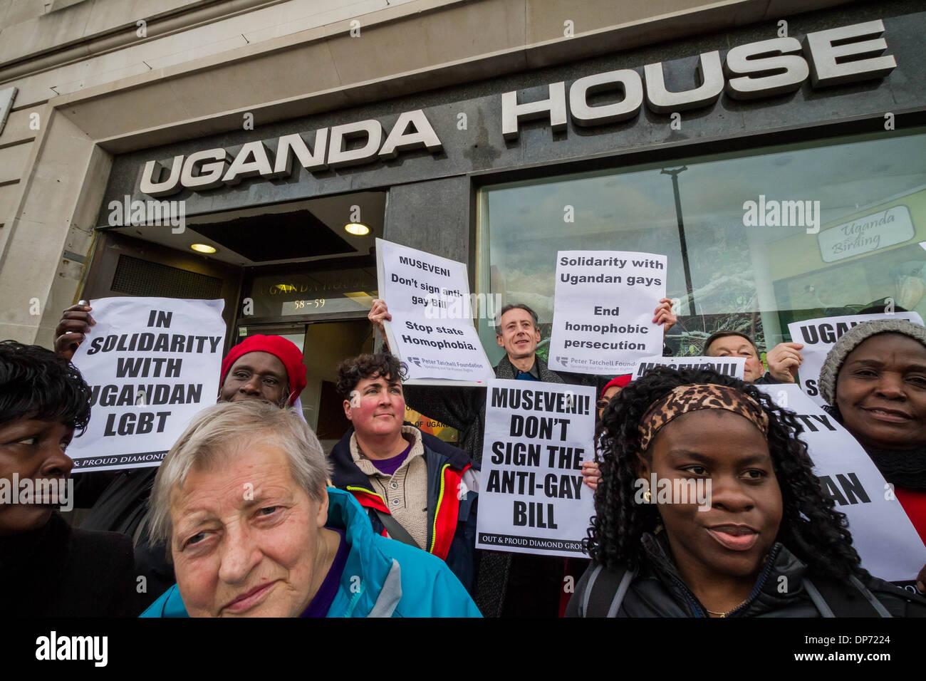 Human rights campaigner: Peter Tatchell, joins the protest with other ...