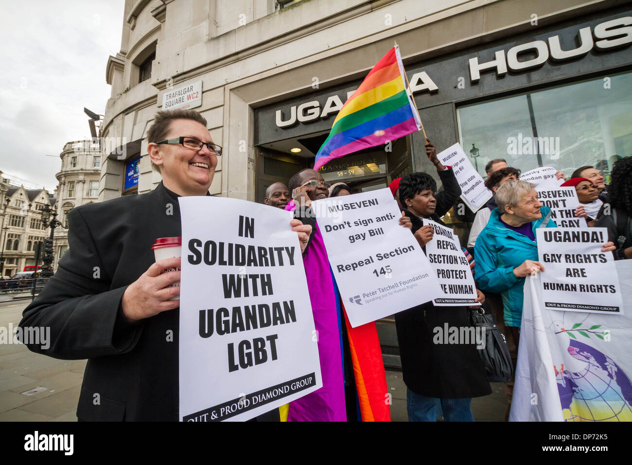 Reverend Sharon Ferguson joins the protest with other Gay rights/LGBTI ...