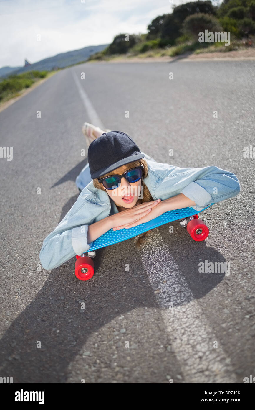Woman lying on road hi-res stock photography and images - Alamy