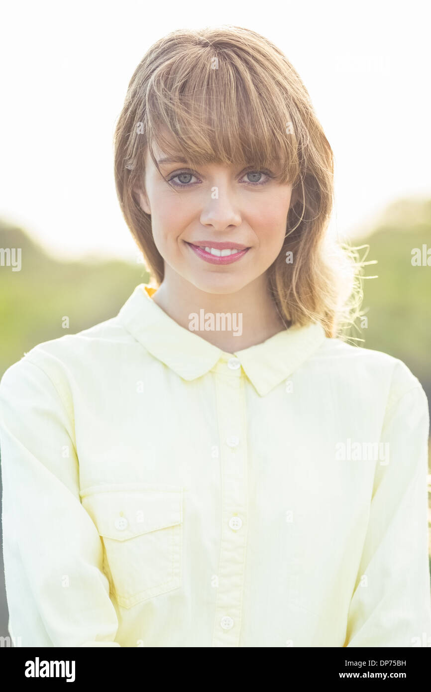 Smiling natural blonde posing Stock Photo - Alamy