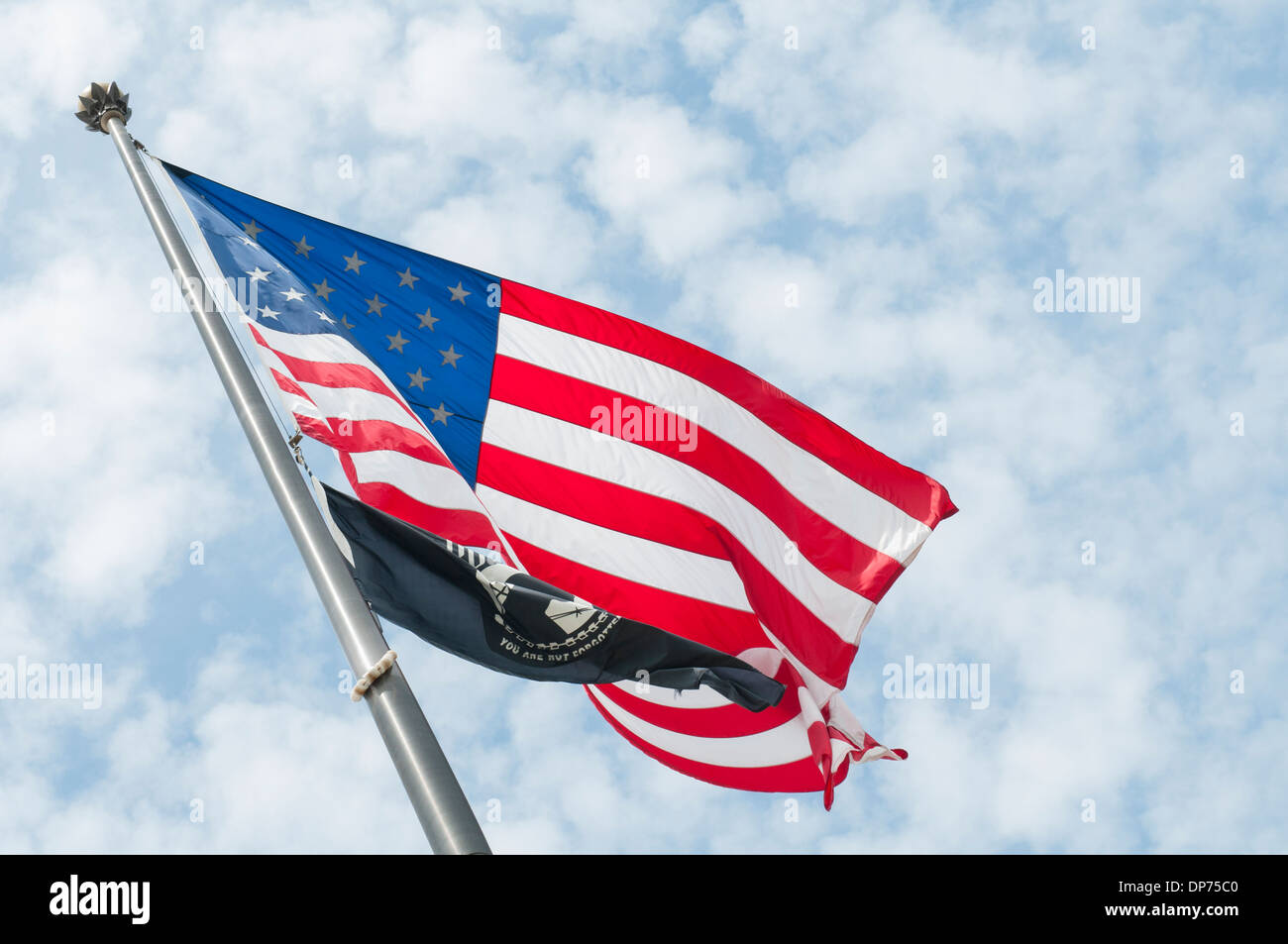 Stars and stripes American flag flying in Washington DC, USA Stock ...