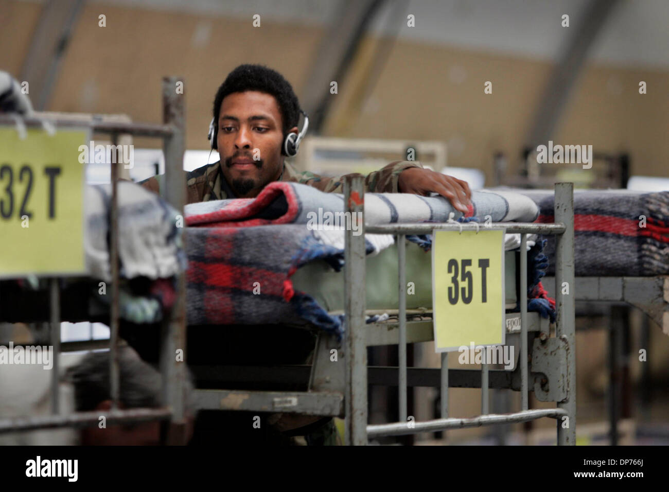 Nov 01, 2006; San Diego, CA, USA; DARRICK JONES, 23, made up his bed in ...