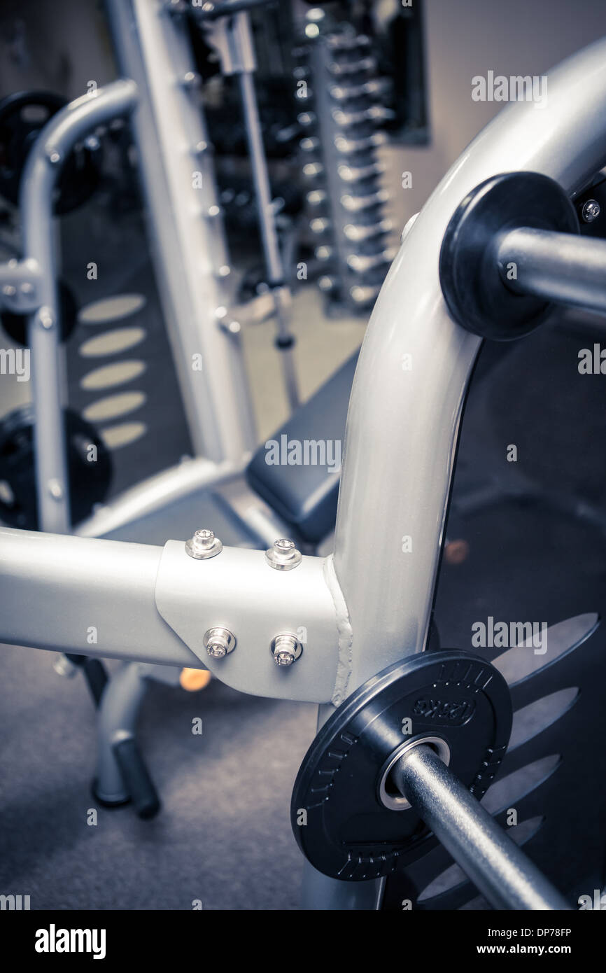 diverse equipment and machines at the gym room Stock Photo - Alamy