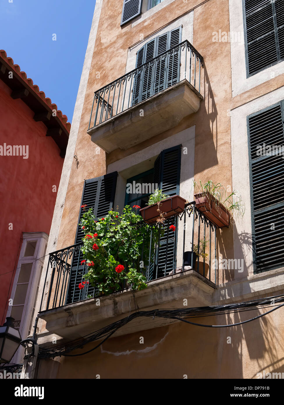 Balconies on a Spanish house Stock Photo - Alamy