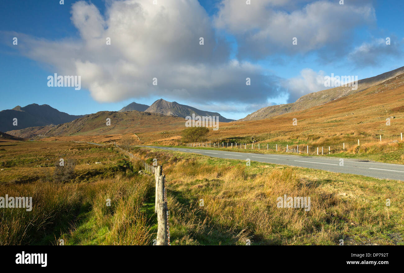 Photograph near Capel Curig with distant views of the Snowdon range of ...