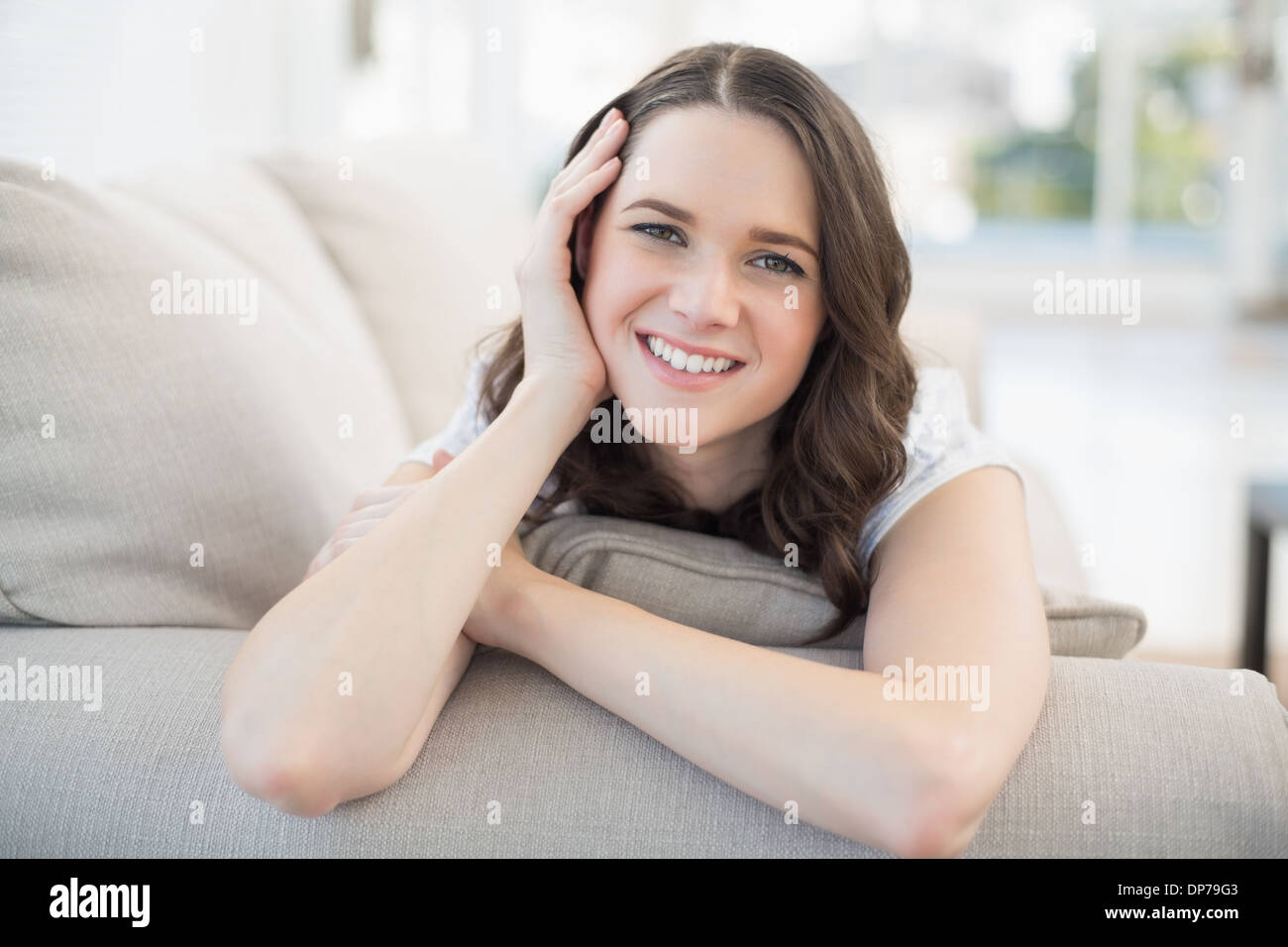 Cute woman lying on hi-res stock photography and images - Alamy